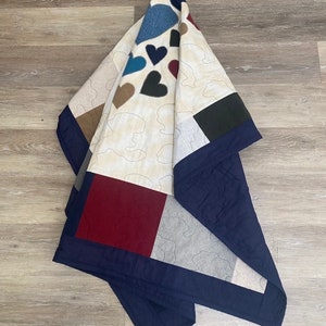 Handmade Memory Heart Quilt From Clothing - Etsy