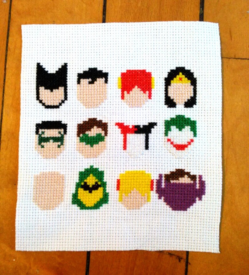 DC Heroes & Villains Minimal 8 Bit Heads - Etsy