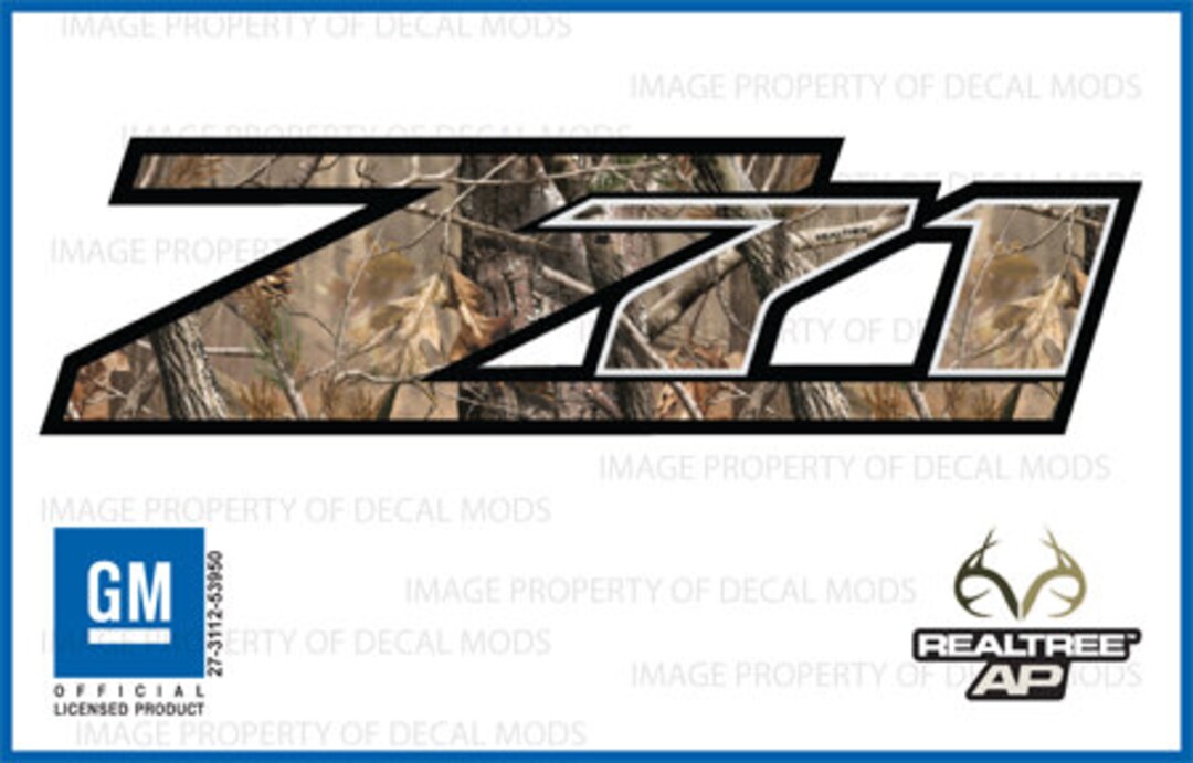 Chevy Silverado & GMC Sierra Realtree AP Z71 Decals Stickers (2007-2013 ...
