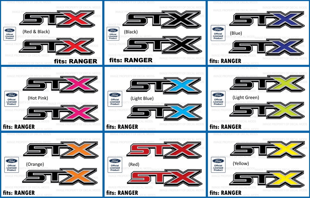 Ford RANGER STX Decals Stickers (2019-2020) Set of 2 Officially ...