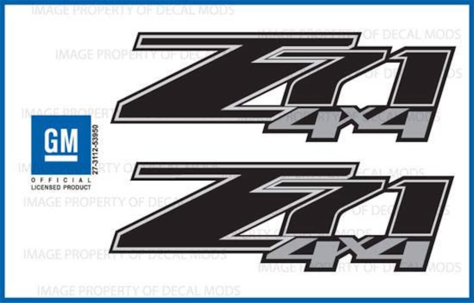 Chevy Silverado / GMC Sierra Z71 4x4 decals stickers Black | Etsy