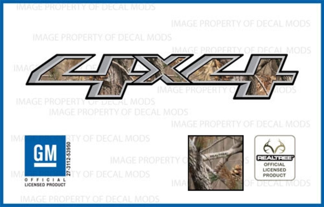 Chevy Silverado & GMC Sierra 4x4 Truck Stickers Decals REALTREE - AP ...