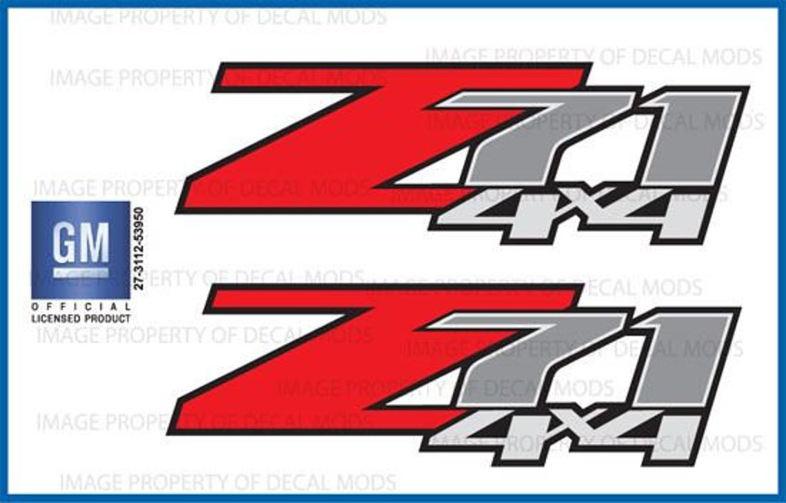 Chevy Silverado & GMC Sierra Z71 4x4 Decals Stickers -F (2007-2013) Bed ...