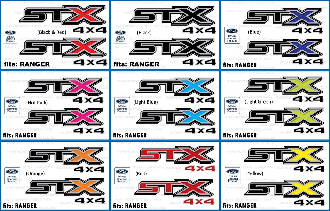 Ford RANGER STX 4X4 Decals Stickers (2019-2020) Set of 2 Officially ...