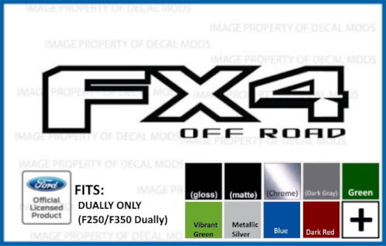 FX4 Offroad Decals Stickers for DUALLY F350 / F450 (2017-2020) (set of ...