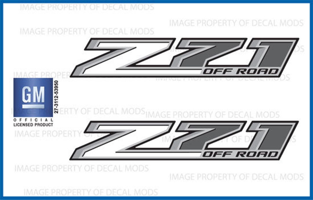 Chevy Silverado & GMC Sierra Z71 Offroad Truck Stickers Decals White ...