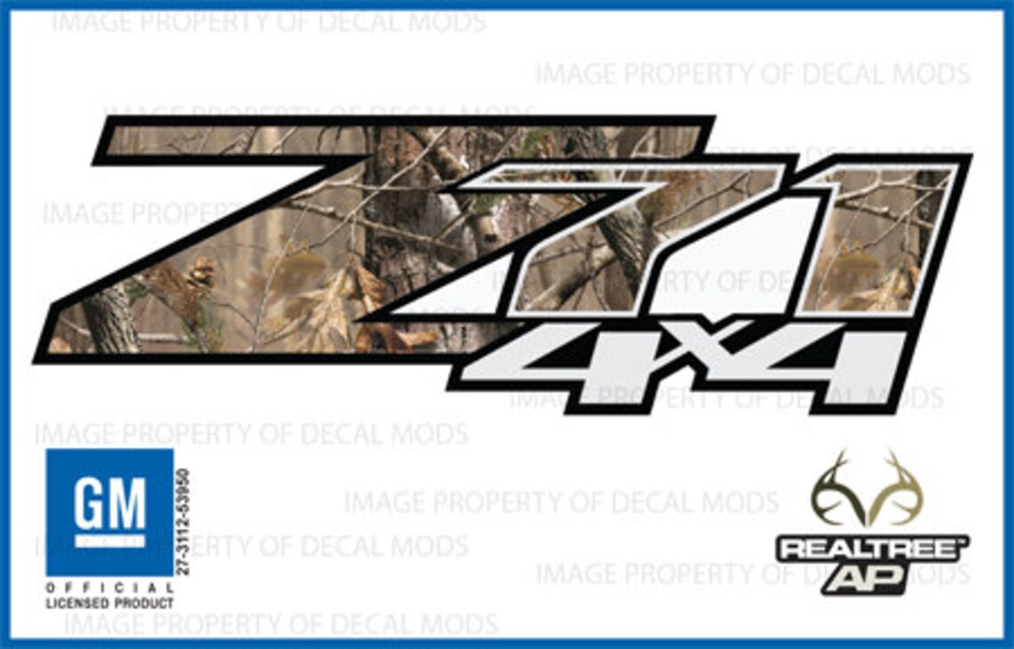 Chevy Silverado / GMC Sierra Realtree AP Z71 4x4 Decals Stickers -AP ...
