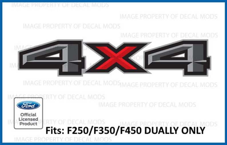 Dually 4x4 Decals Stickers for Ford F350 F450 Dually (2017-2020) Bed ...