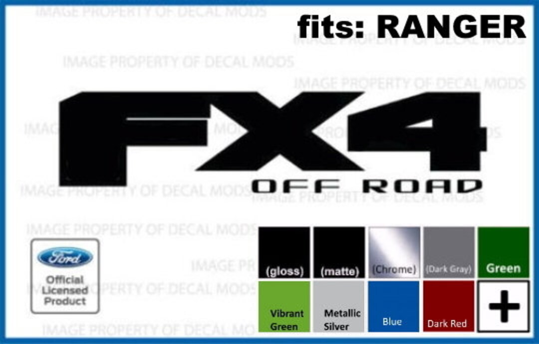 Ford RANGER FX4 Offroad Decals Stickers for Ford Ranger (2019-2020) and ...