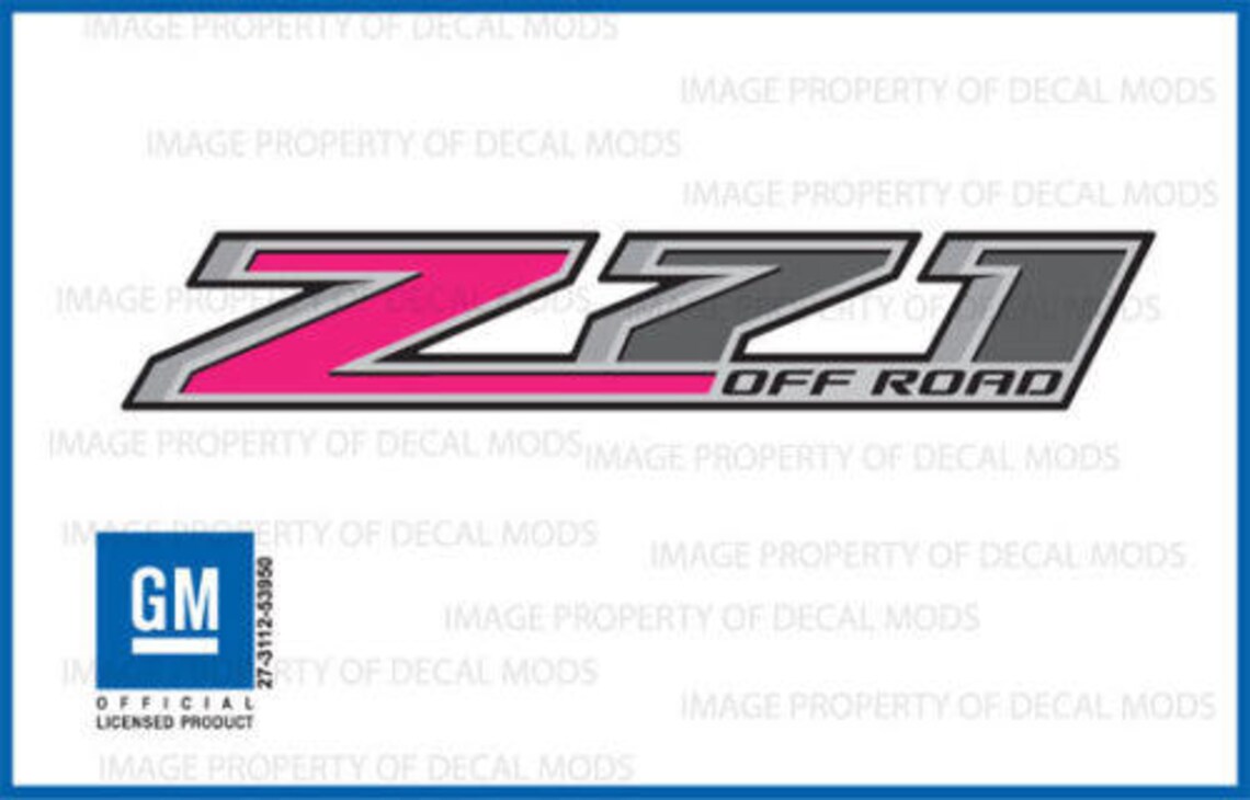 Chevy Silverado & GMC Sierra Z71 off Road Truck Hot Pink Stickers ...