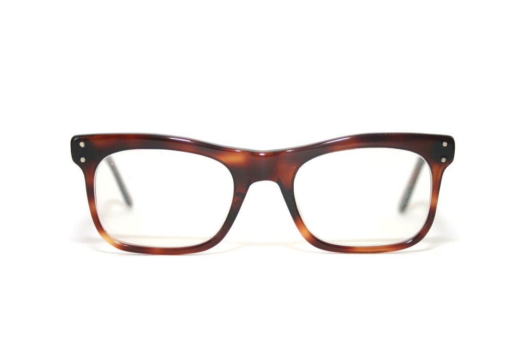 French Eyeglasses 1950's Original Chestnut Brown Horn Small Medium 46 ...