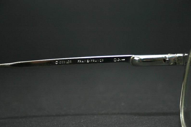 Square Aviator Eyeglasses Essilor France 1980's Silver Gold Large ...