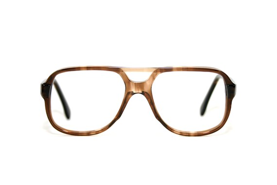 Eyeglasses Frame Aviator Brown Wash Pattern Large 52-… - Gem