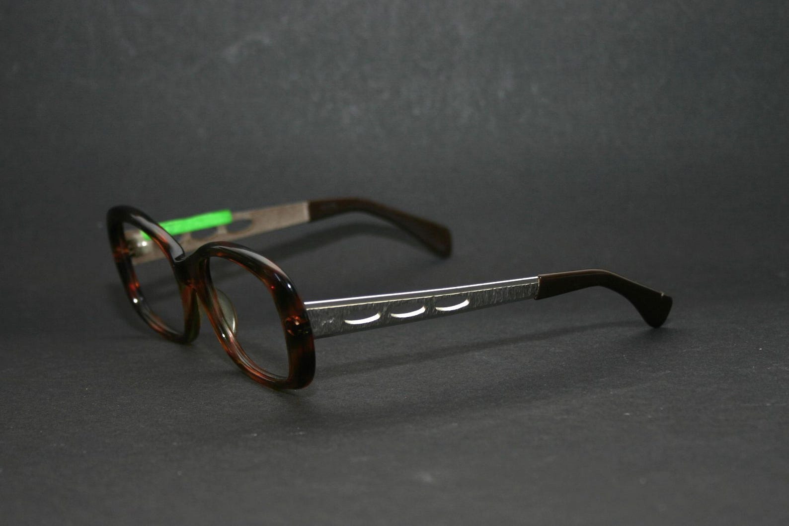 Eyeglasses 70's Vintage Small Medium Size 48-18-135 Thick Brown Women's ...