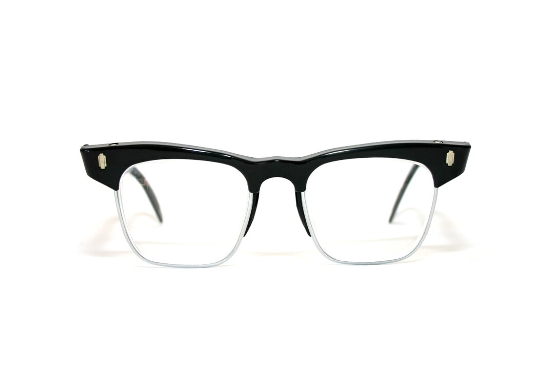Black 50s Cat Eyeglasses Frame Mens Medium 46 18 140 Mad Men Man T Idea Prop Great