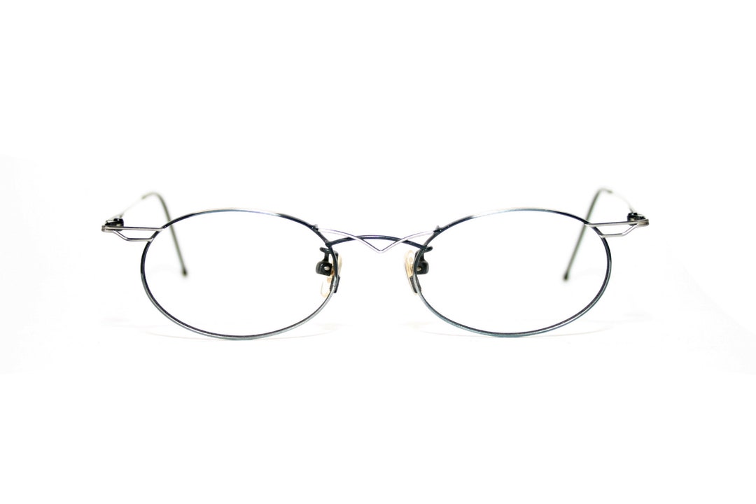 Creative Eyeglasses Frame 1990's Black Silver Small Lenses Design Frame ...
