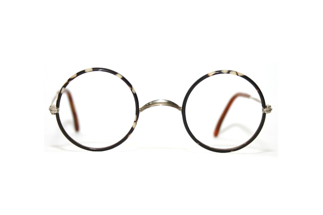 Antique Eyeglasses Nickel Tortoise Shell 1920's 1930's Round Eye ...