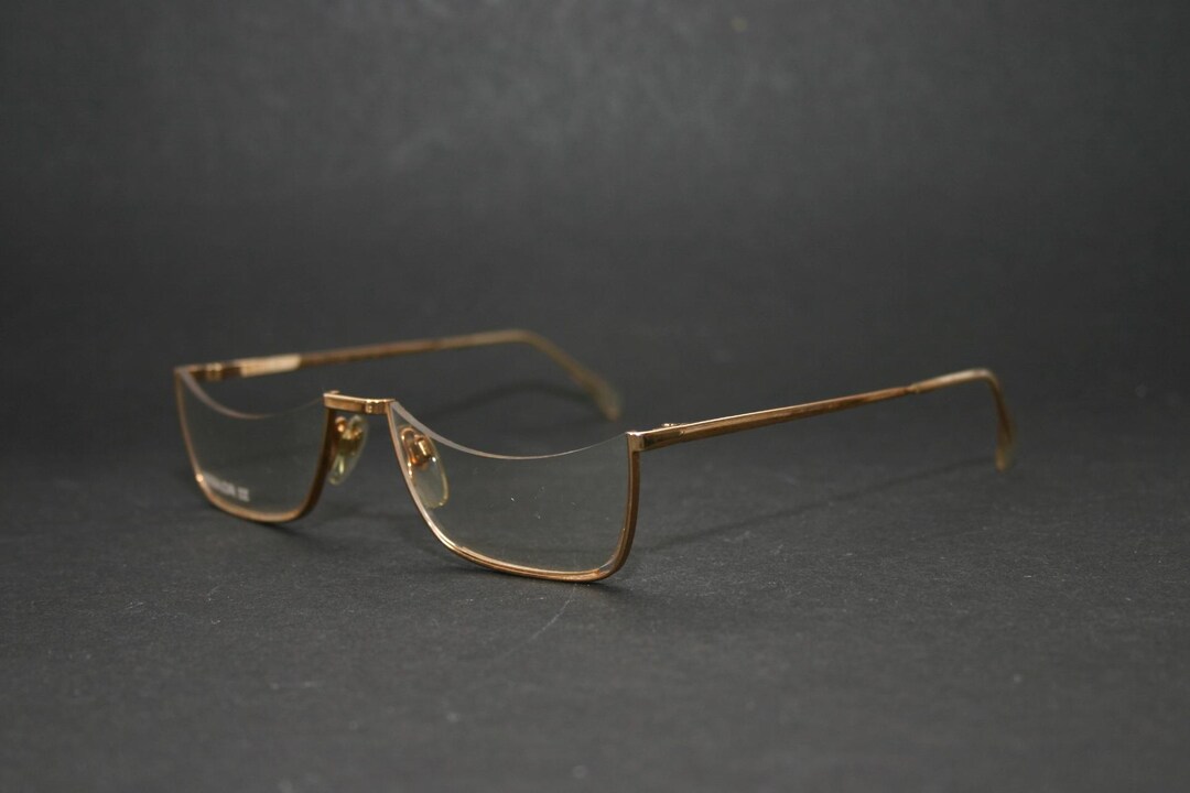 Essilor Eyeglasses Half Moon 90's Gold Eye Reading Glasses New Old ...
