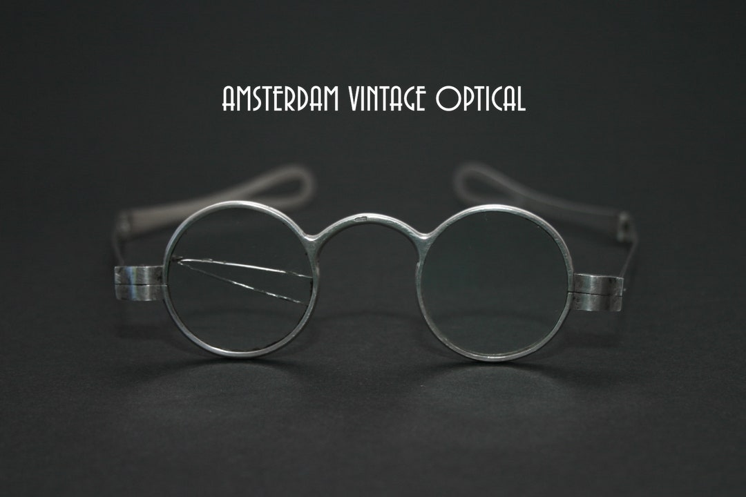 Spectacles Silver Stamped Antique Round 1800's Drop Loop Finials ...