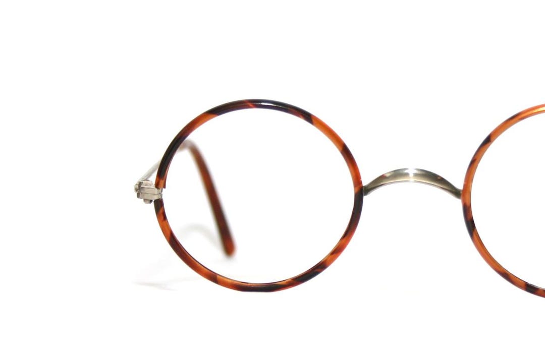Antique Eyeglasses Nickel Tortoise Shell 1920's 1930's Round Eye ...