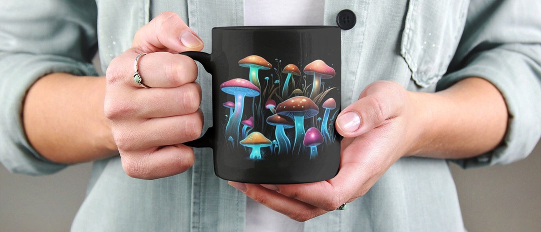 Bioluminescent Fungi Magic Mushroom Mug, Mushroom Mug, Mushroom Coffee ...
