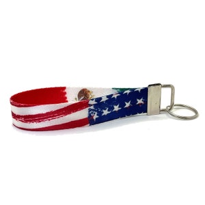 Personalized Mexican American Artistic Flag Nylon Key Fob - Custom ...