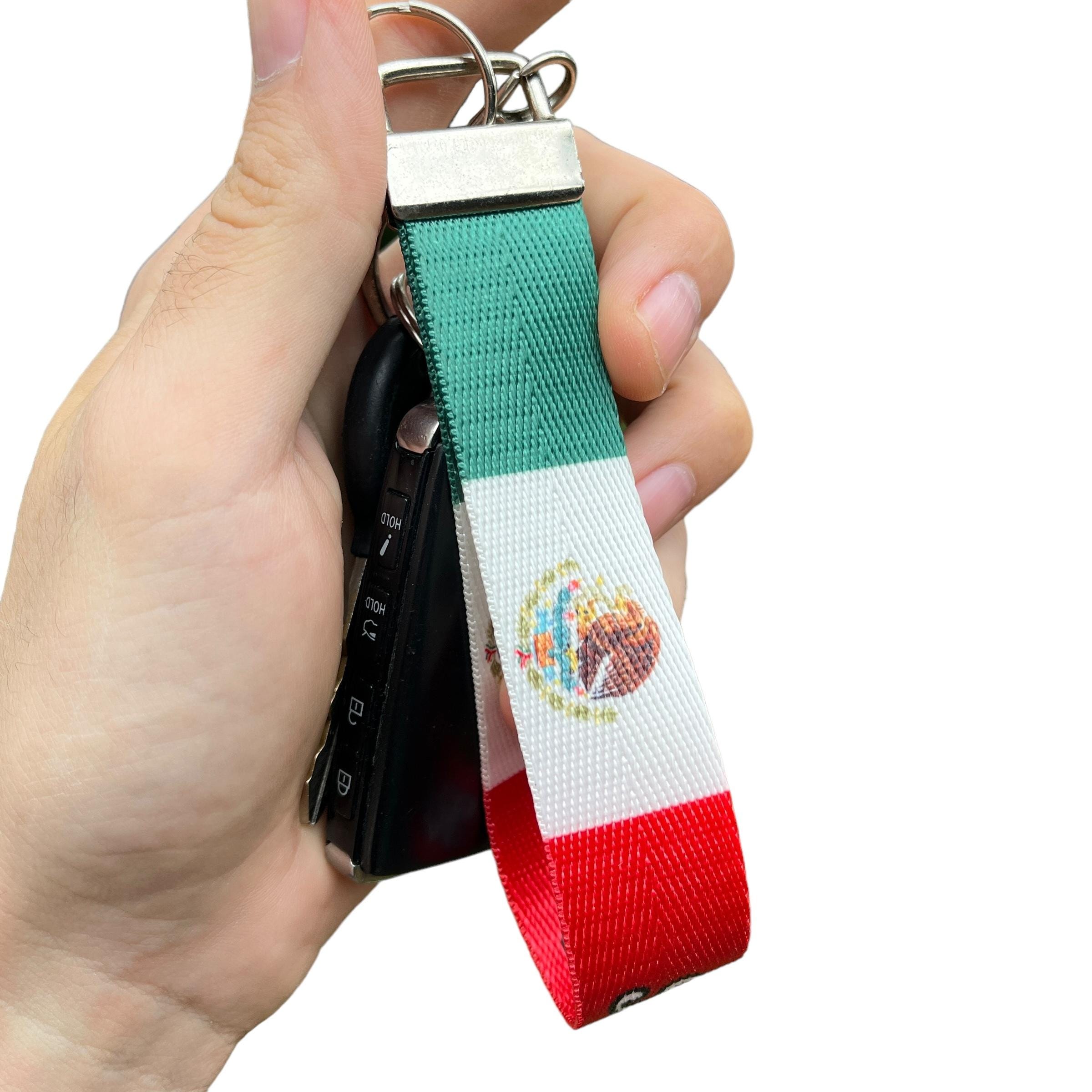 Personalized Mexican Flag Keychain Wristlet: Custom Nylon Key Fob - Etsy