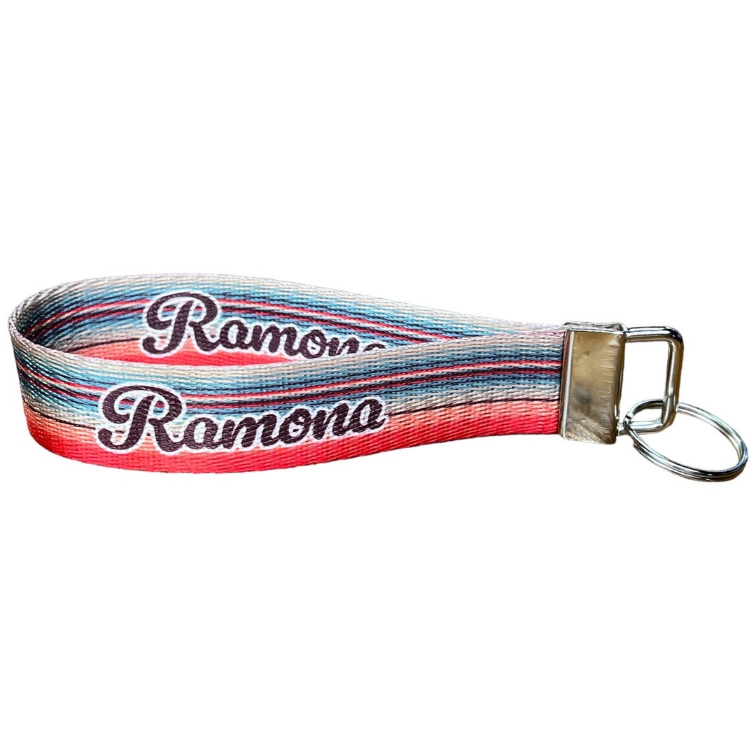 Personalized Mexican Serape Pattern Print Design, Durable Nylon Key Fob ...