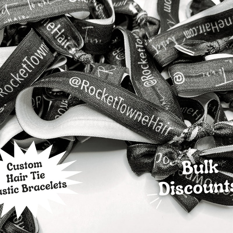 Custom Logo Hair Tie Bulk - Etsy UK