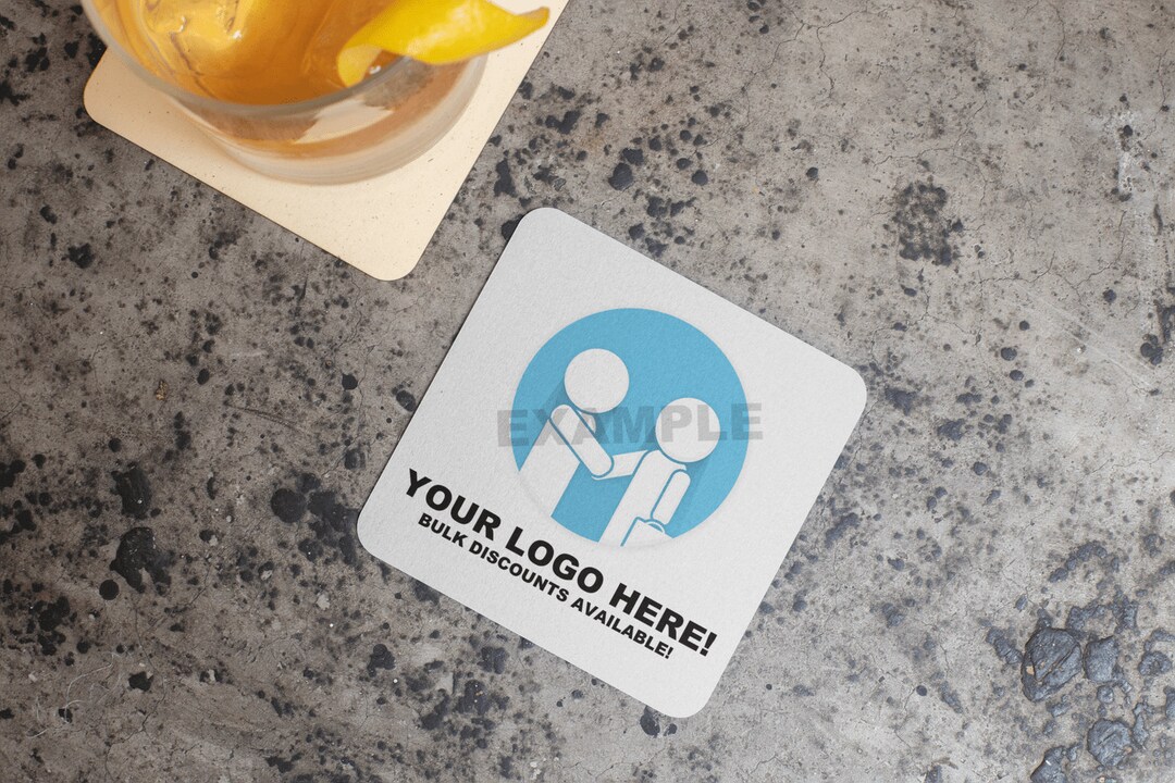 Custom Business Logo Square Rubber Coasters Bulk Discounts, No Minimum ...