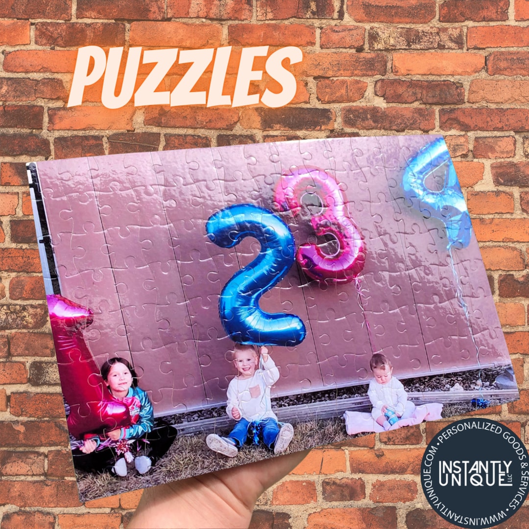 Custom Photo Jigsaw Puzzle: Personalized Picture Puzzle, Text Option - Etsy