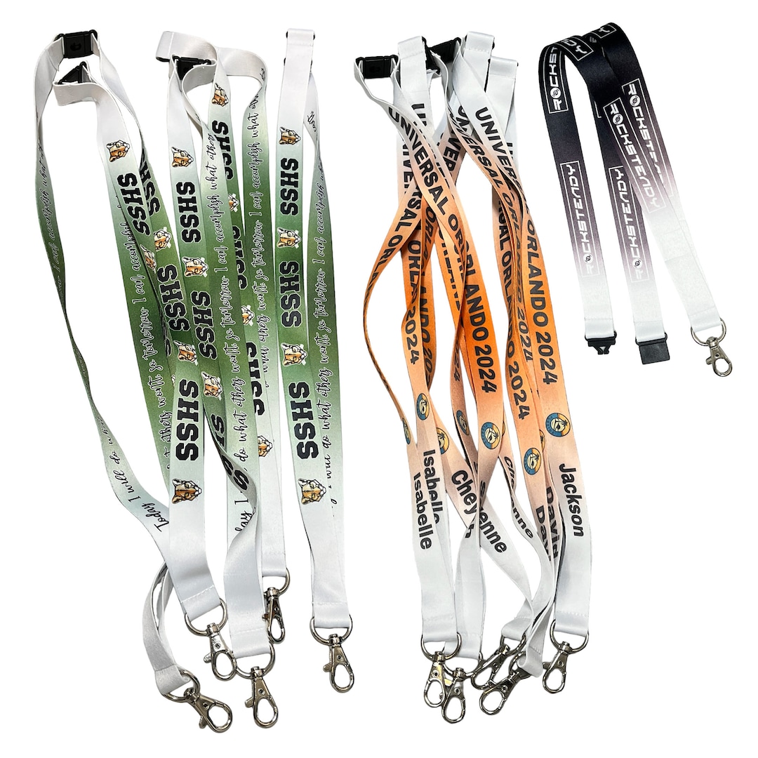 Personalized Name Lanyard: Custom Color Badge Holder, Bulk Discounts - Etsy