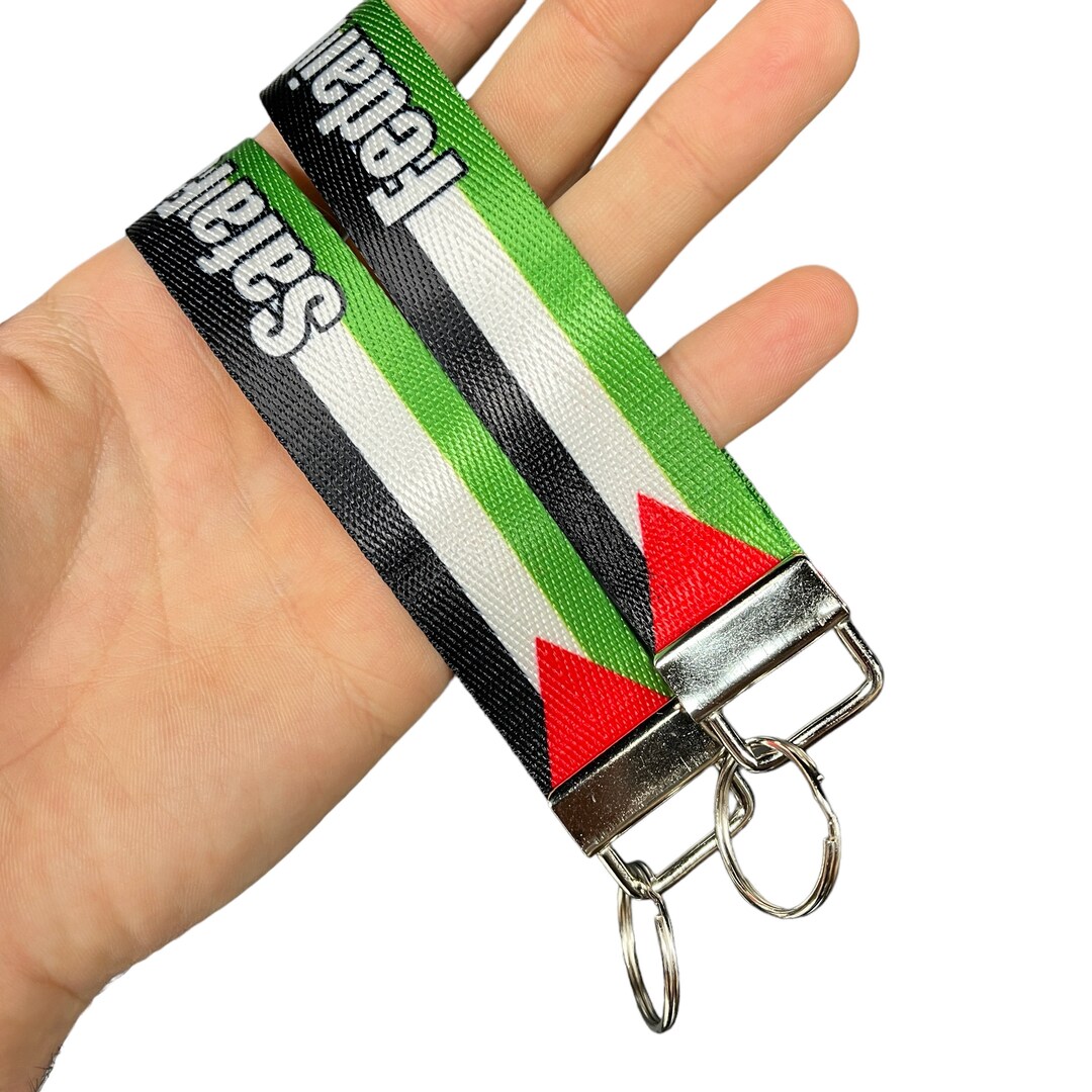 Personalized Palestine Flag Nylon Key Fob With Name or Text Custom ...