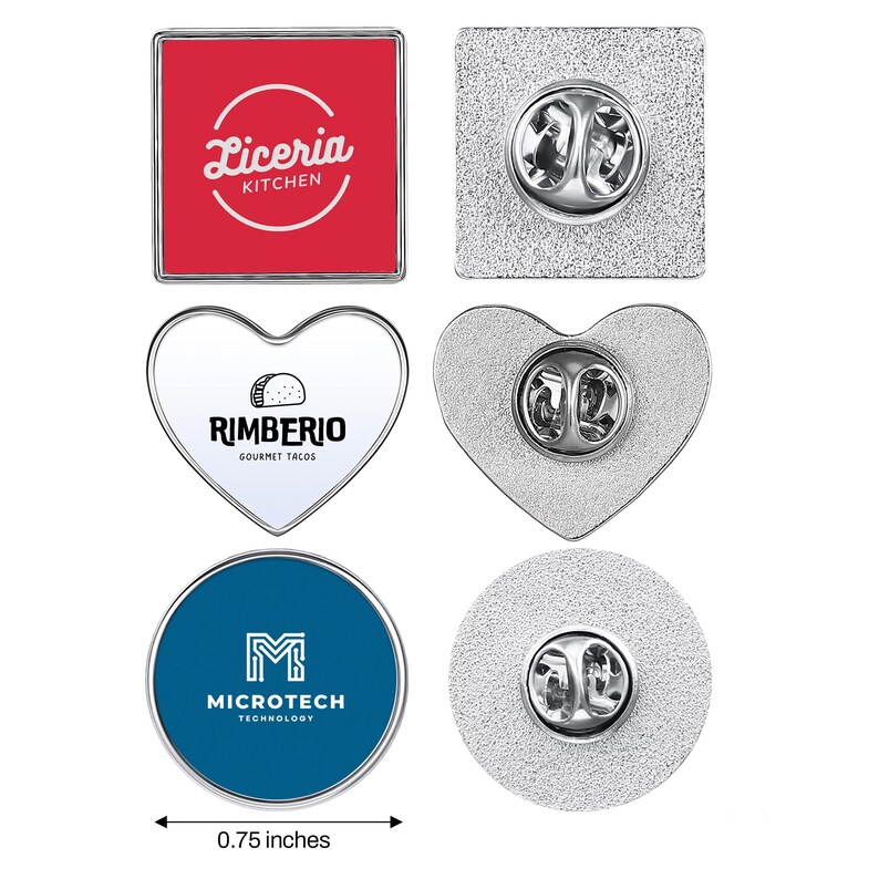 Custom Business Logo Metal Circle Pin Buttons - Bulk Discounts ...