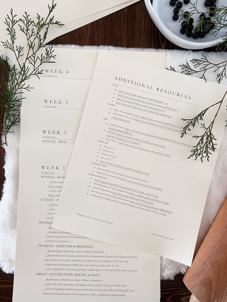 Winter Morning Time Bundle: January Homeschool Printables (PDF) - Etsy