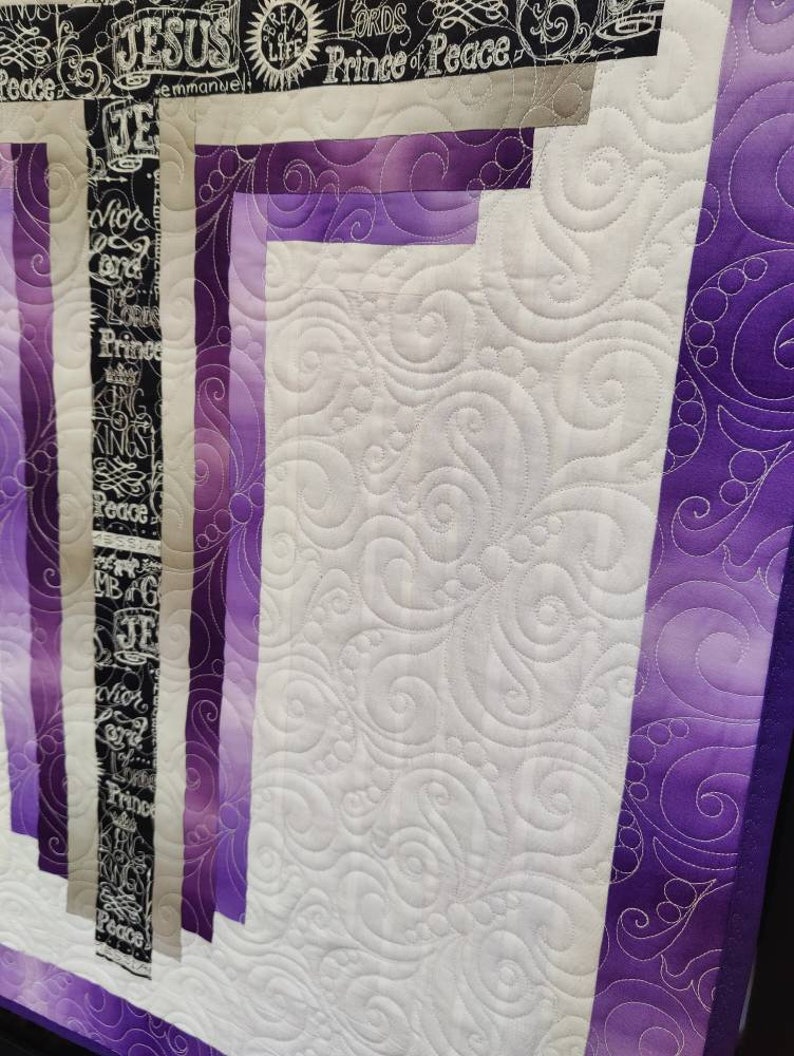 Log Cabin Block Cross 31 X 42 Wall, Lap, or Table Quilt, Featuring ...