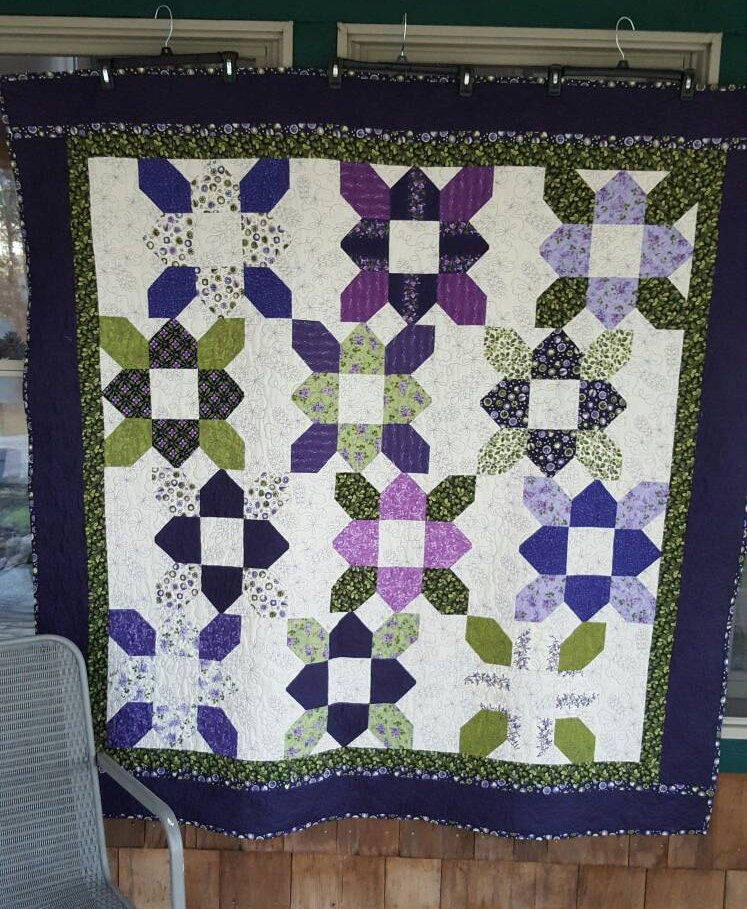 Large Lap Quilt Throw 66x66 Inches, Fresh Lilacs by Debbie Beaves for ...