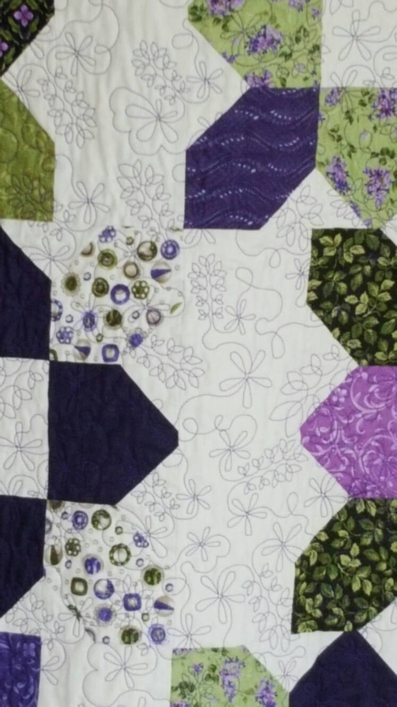 Large Lap Quilt Throw 66x66 Inches, Fresh Lilacs by Debbie Beaves for ...