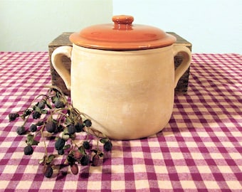 Bean Pot, Small Vintage Red Wing Union Stoneware Bean Pot With Lid ...