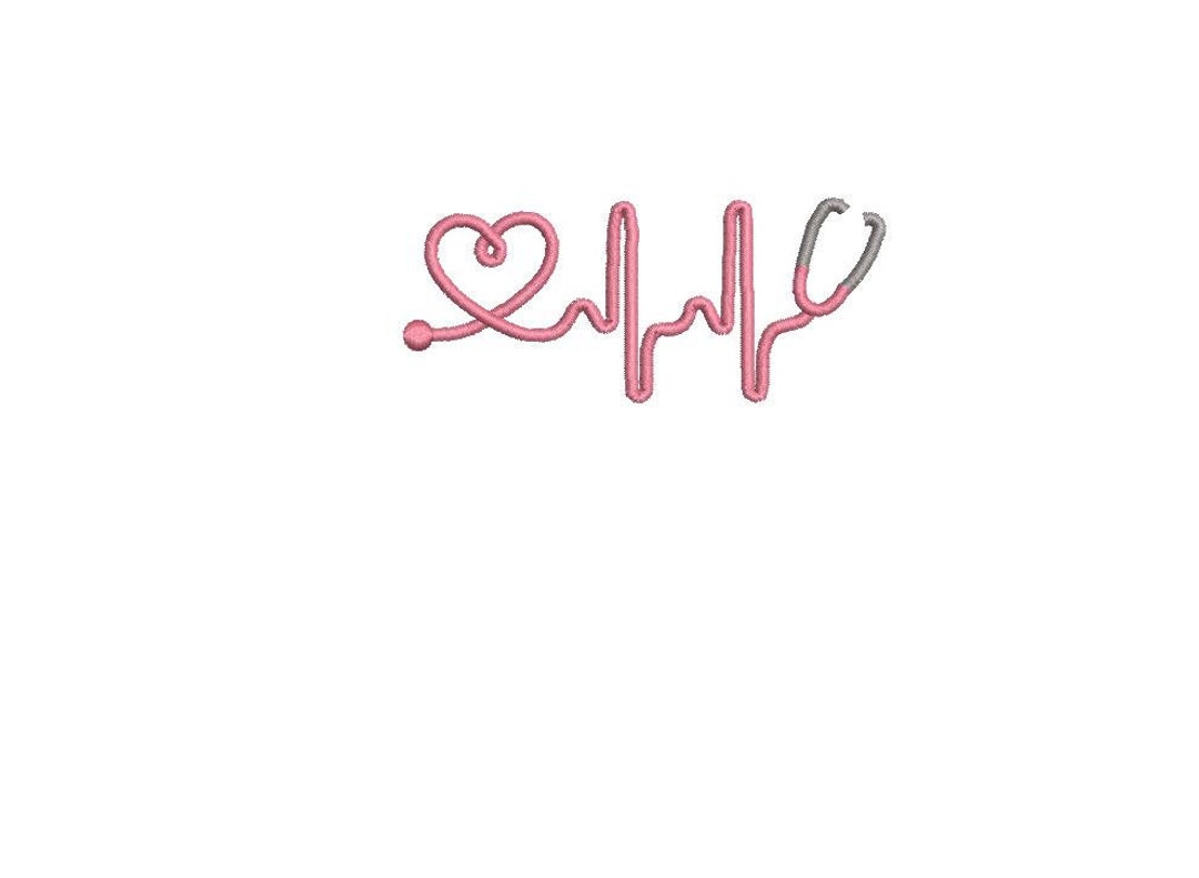Nursing Embroidery Design - Heart With Stethoscope - Etsy