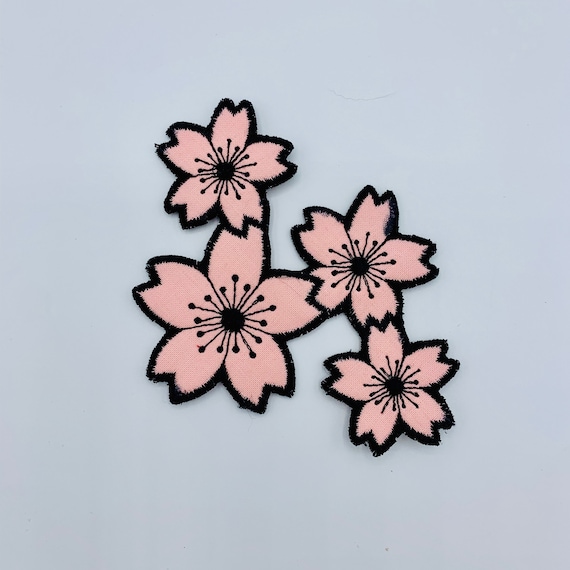 Four Sakura Blossoms Iron on Patch - Etsy