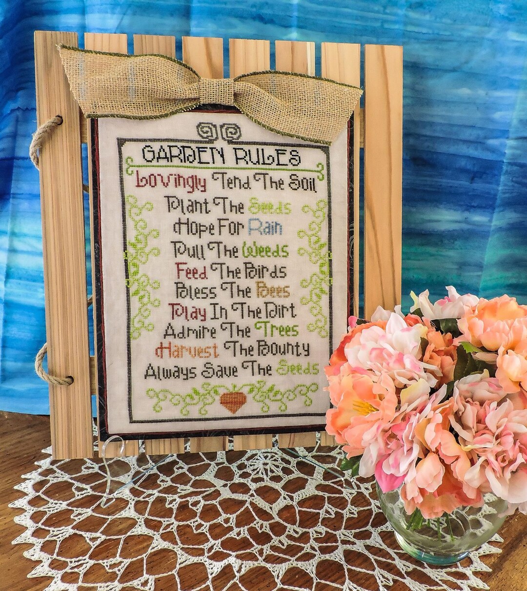Garden Rules Cross Stitch Pattern by Boulder Valley Stitching - Digital ...