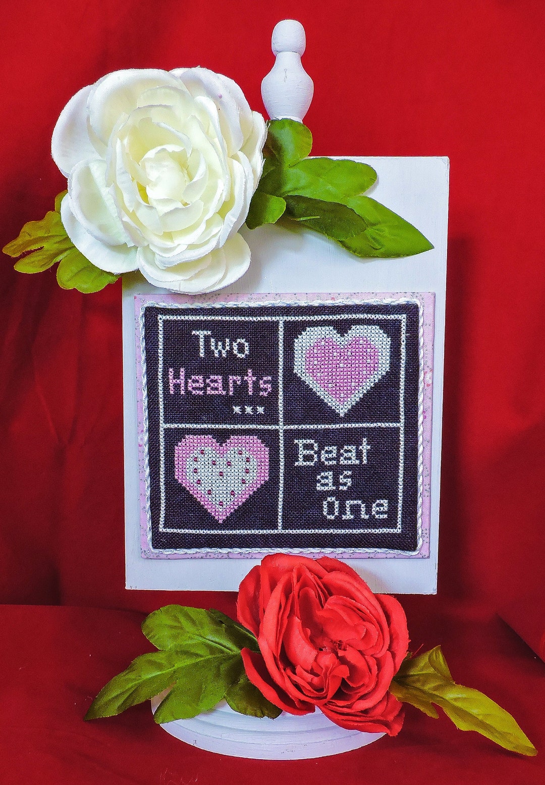 Two Hearts Cross Stitch Pattern by Boulder Valley Stitching - Digital ...