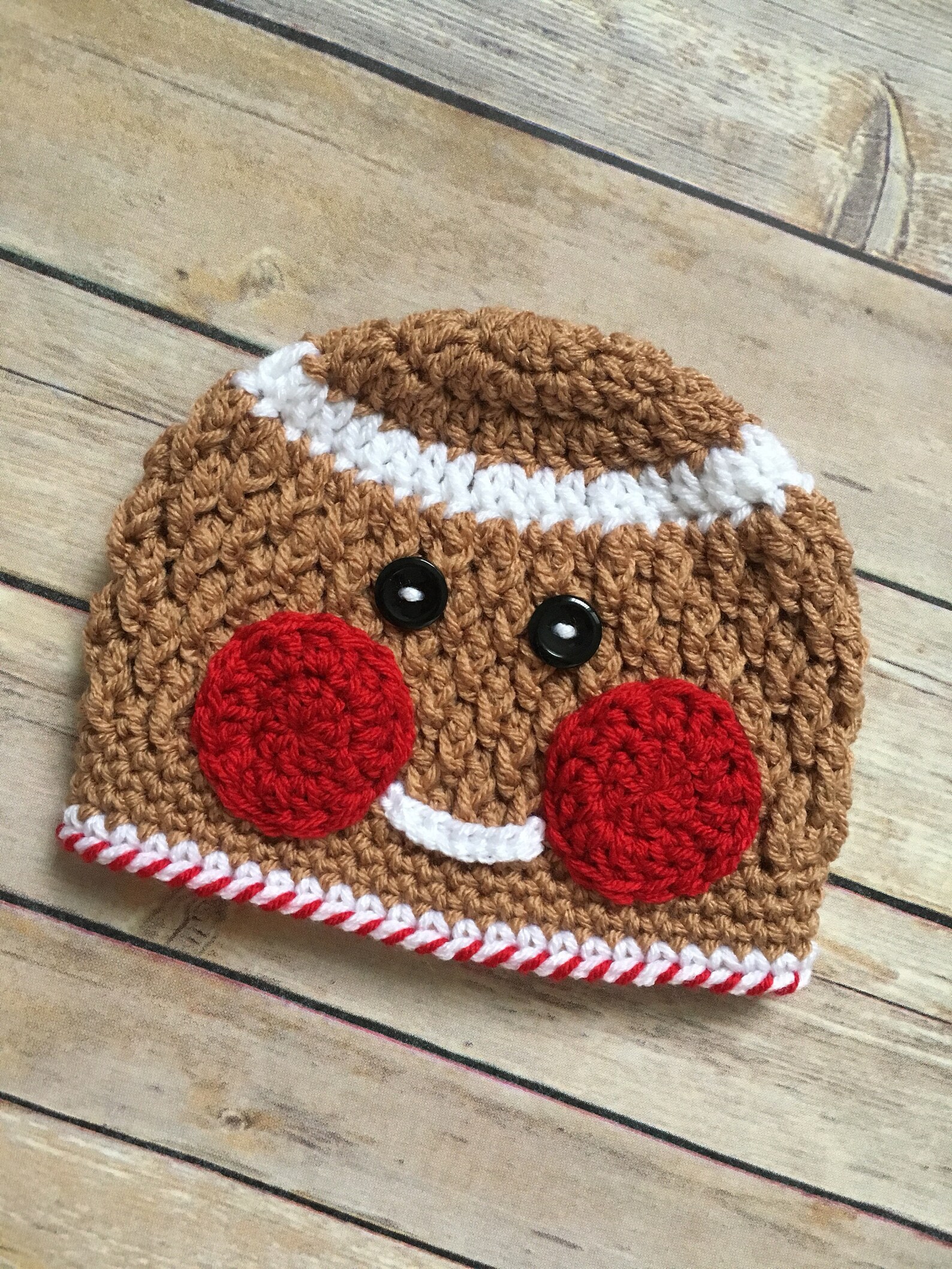 Gingerbread Crochet Hat - Handmade Hat - Beanie - Toddler Hat - Baby ...