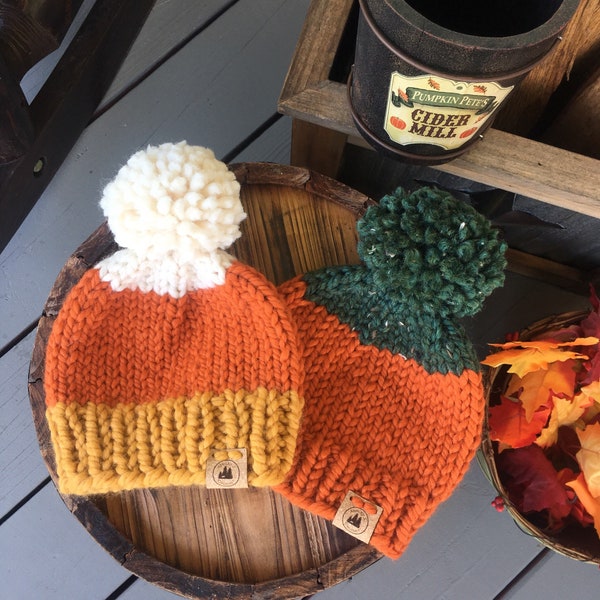 Knitted Pumpkin Hat - Etsy