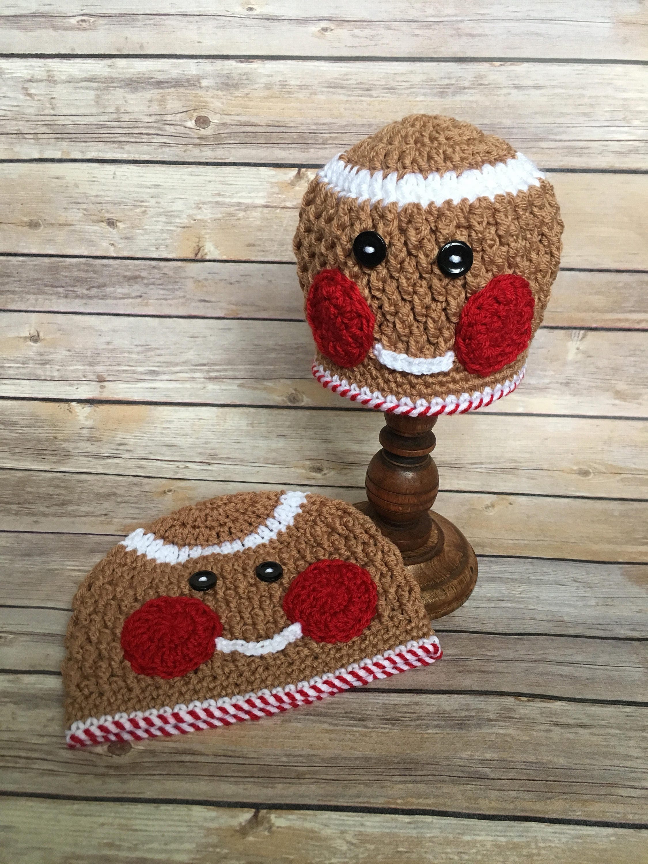 Gingerbread Crochet Hat - Handmade Hat - Beanie - Toddler Hat - Baby ...