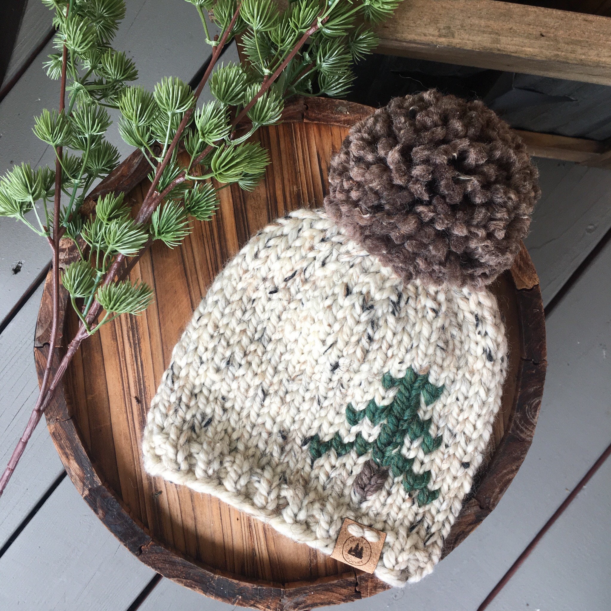 Knit Tree Hat - Handmade Hat - Toddler Hat - Baby Hat - Fall - Autumn ...