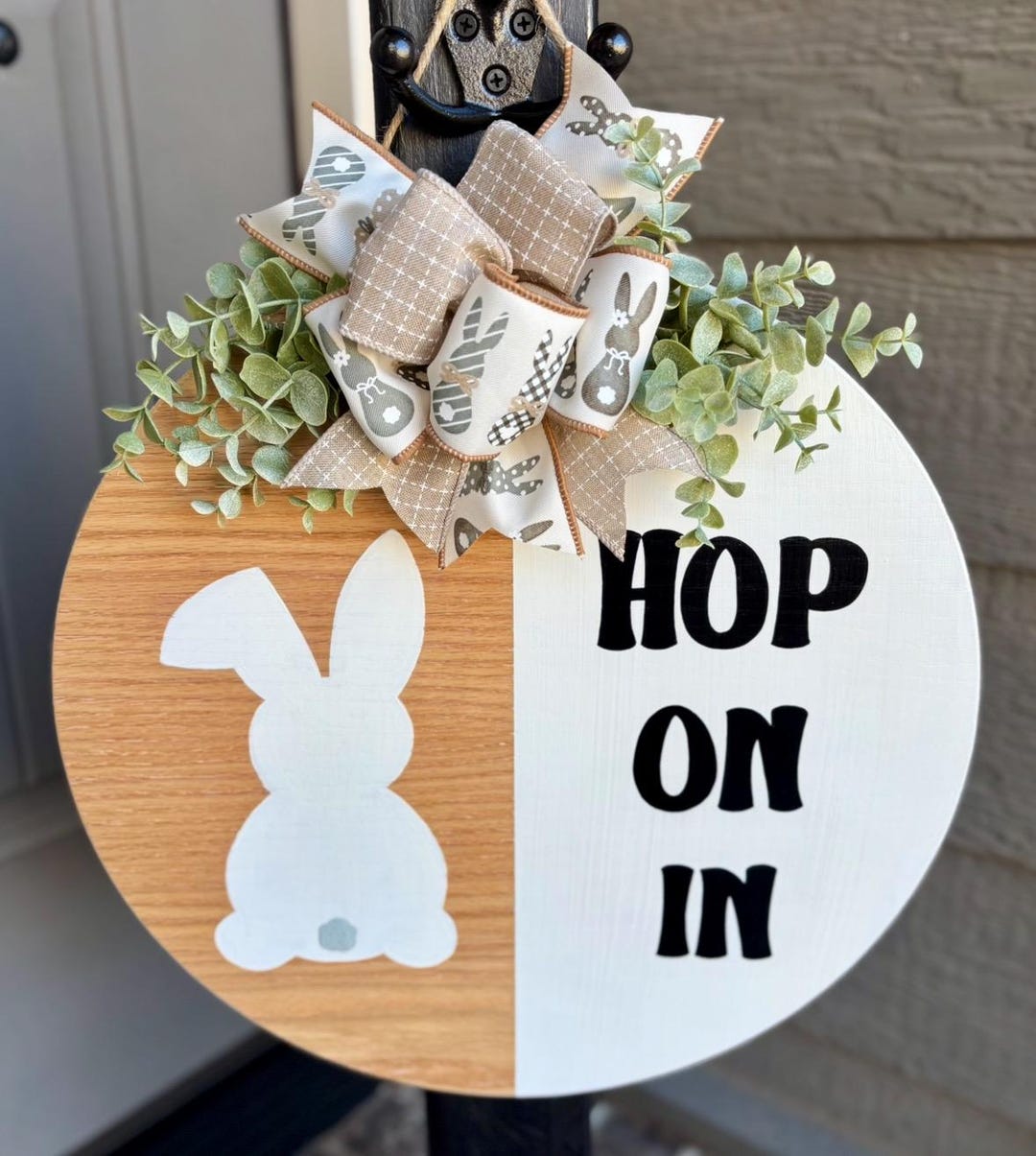 Easter Hop on in Sign, Easter Decor Sign, Easter Door Hanger, Round ...