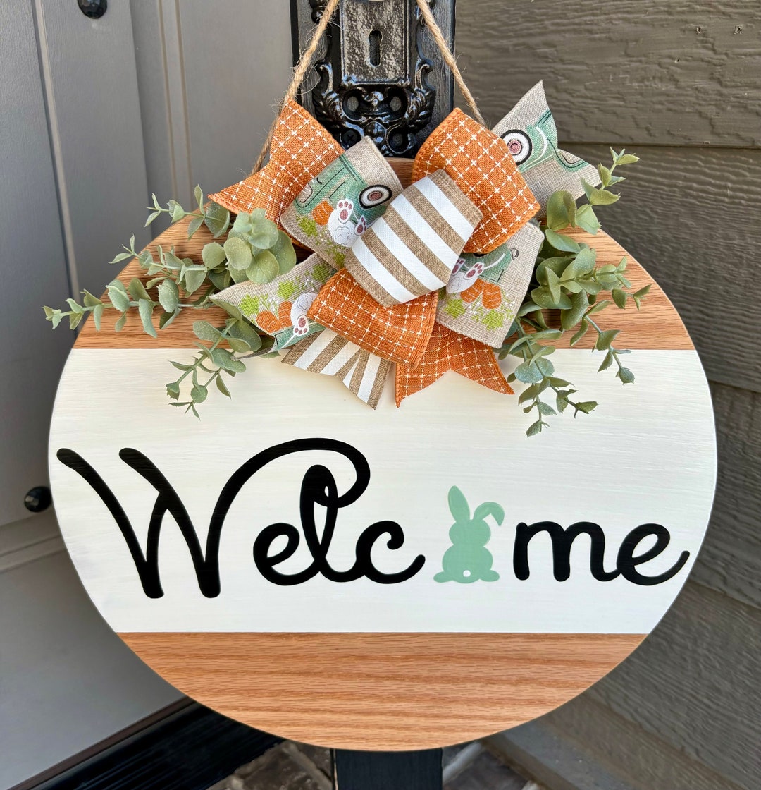 Easter Decor Sign, Easter Door Hanger, Welcome Sign, Welcome Easter ...