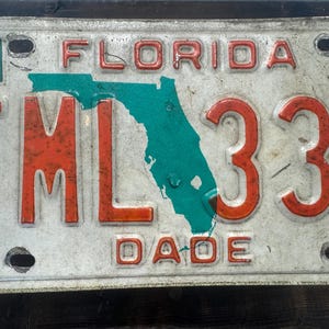 Vintage Florida Miami Dade License Plate . Vintage Miami Car Tag ...